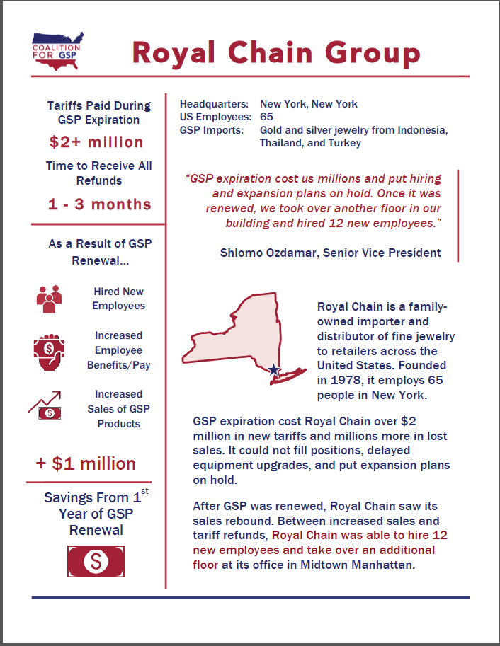GSP Company Profile: Royal Chain Group in New York, New York – Renew ...